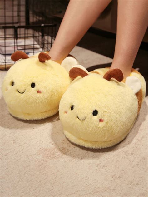Cartoon Bee Design Novelty Slippers Shein Usa