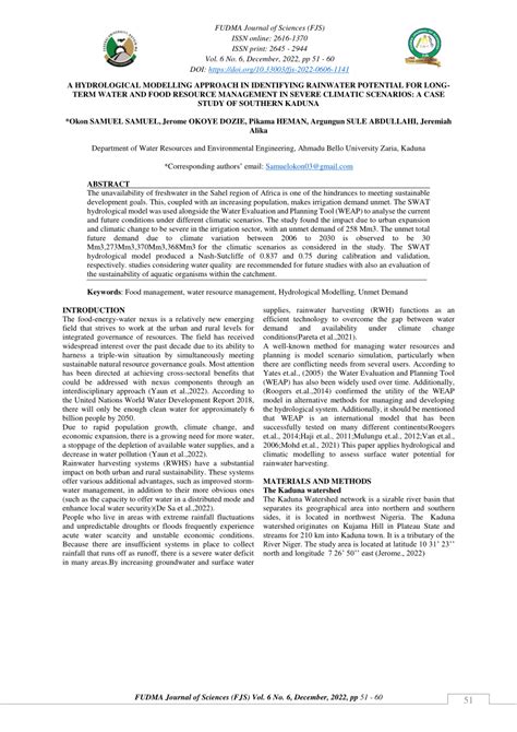 Pdf A Hydrological Modelling Approach In Identifying Rainwater Potential For Long Term Water