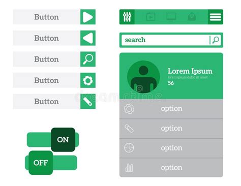 Vector Ui Elements Set Stock Vector Illustration Of Icon 63884764