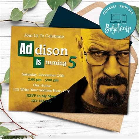 Breaking Bad Invitation Customizable Template Diy Bobotemp Breaking