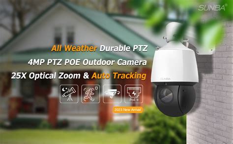 Sunba 4mp Poe Ptz Ip Security Camera Outdoor 25x Optical