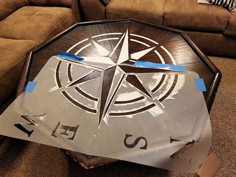 Compass Rose Stencil Table My Repurposed Life® Rescue Re Imagine Repeat