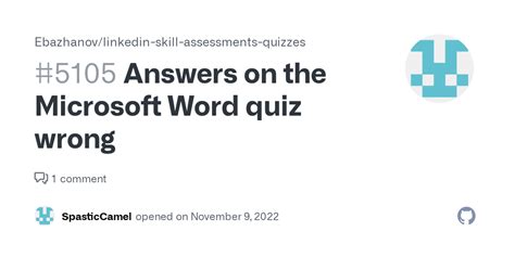 Answers On The Microsoft Word Quiz Wrong · Issue 5105 · Ebazhanov