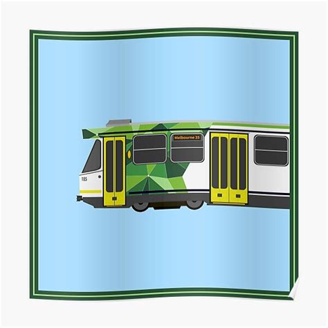 Iconic Melbourne Tram Illustration A1 A2 Class Tram Poster For