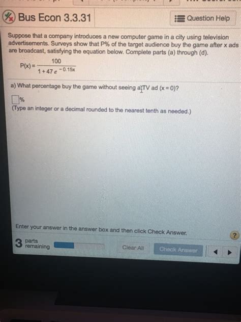 Solved And Bus Econ 3 3 31 Question Help Suppose That A