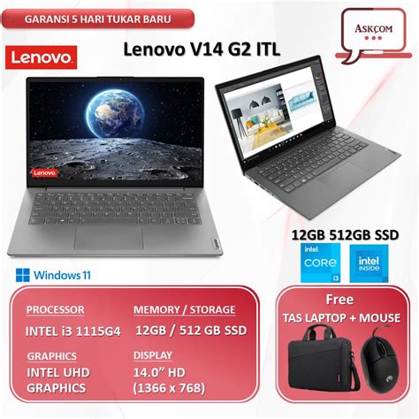Jual Laptop Lenovo V G ITL I G GB Ssd HD Windows PRE Shopee Indonesia