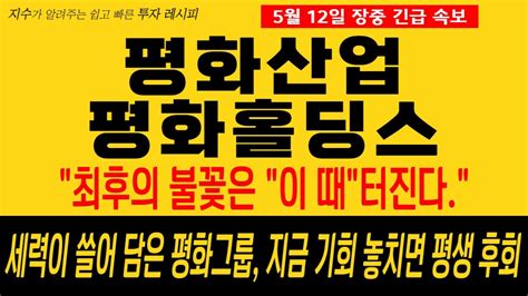 평화산업 평화홀딩스 주가 전망 중요 지금의 급등은 아직 시작에 불과했다 평화산업목표가 평화홀딩스목표가