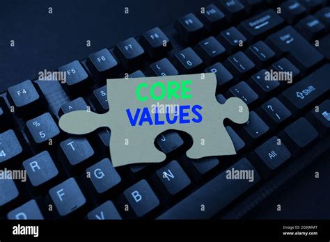 Handwriting Text Core Values Business Approach Principles Which Guide