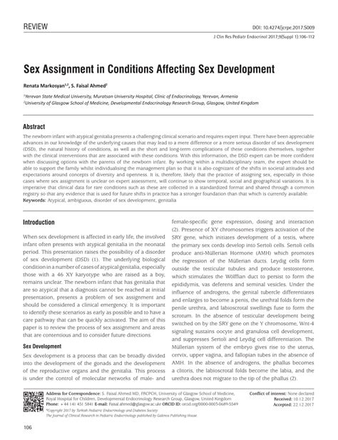 Pdf Sex Assignment In Conditions Affecting Sex Development