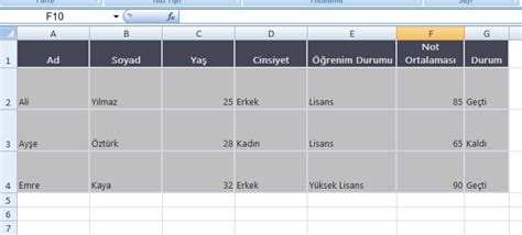 Excelde EĞER Fonksiyonu Kullanımı Tasarım Kodlama