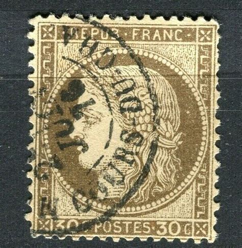 France 1870s Classic Ceres Issue Used Shade Of 30c Postmark Europe
