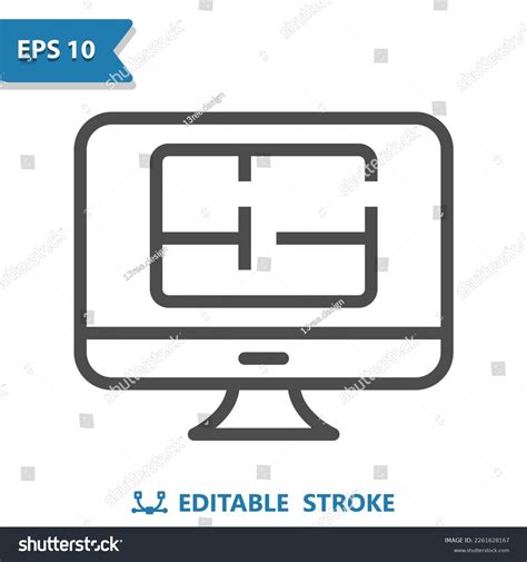 Architecture Icon Blueprint Computer House Plan Stock Vector Royalty