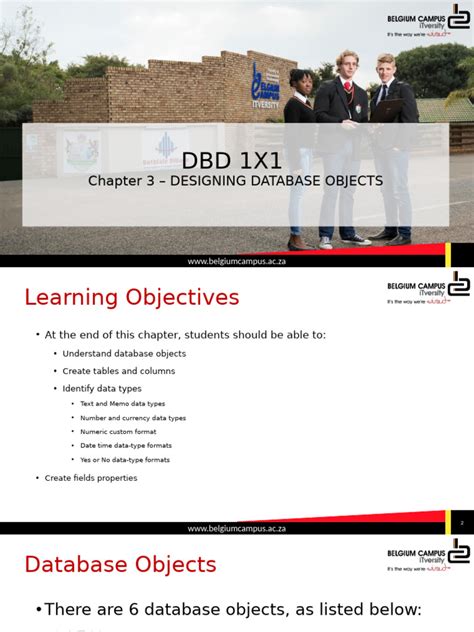 Lesson 03 Part 1 Designing The Database Objects Pdf Databases Menu Computing