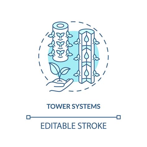 2d Editable Tower Systems Icon Representing Vertical Farming And Hydroponics Concept Isolated