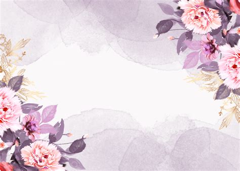 Purple Floral Minimalist Background Desktop Wallpaper Wallpaper