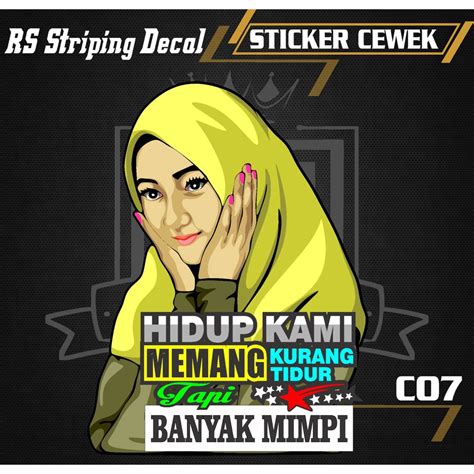 Jual Stiker Cewek Vector JAGA JARAK OM Decal Mobil TRUCK Sticker KATA