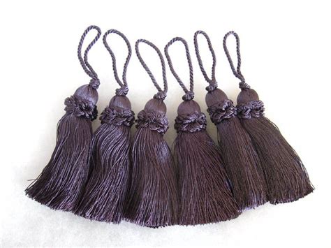 6 Blue Purple Key Tassel 10cm Loop Luxury Blind Cushion Curtain