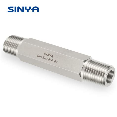 Stainless Steel 316 Pipe Fitting Hex Long Nipple Threads Male 2 Length