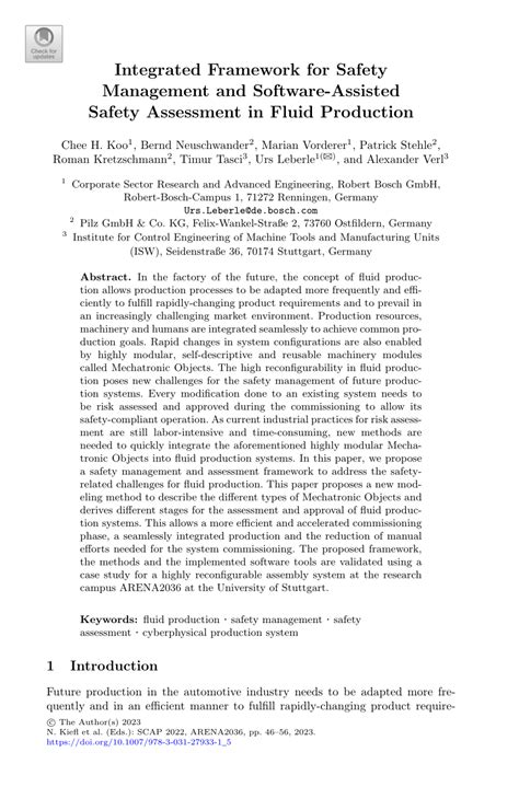 Pdf Integrated Framework For Safety Management And Software Assisted