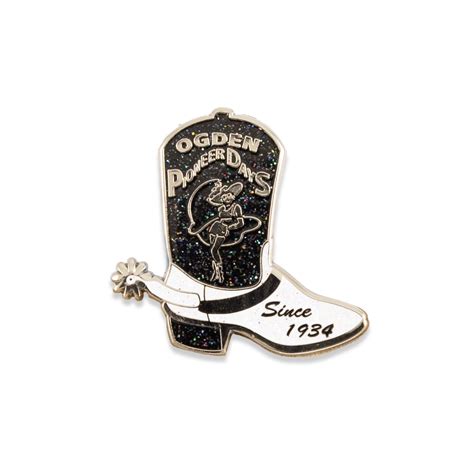 Sparkle Boot Pin With Whoopie Girl Black Ogden Pioneer Days
