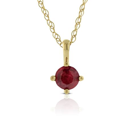 Round Ruby Pendant 14k