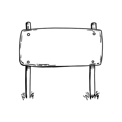 Panneau Dessiné à La Main Style De Croquis De Panneau De Direction