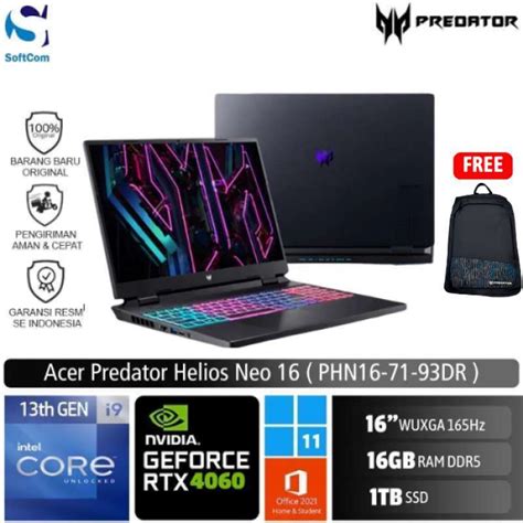 Promo Acer Predator Helios Neo 16 Phn16 71 93dr Laptop Gaming Core I9