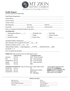 Fillable Online Facility Use Request Form FBC Festus Crystal City