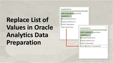 replace list of values in oracle analytics data preparation youtube