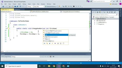 Ref And Out Keywords In C Youtube
