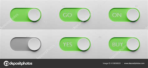 toggle switch buttons set template green switch yes buy switch — stock