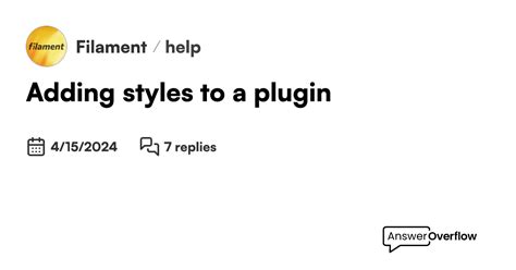 Adding Styles To A Plugin Filament