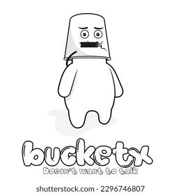Bucketx Sad Expression Object Inanimate No Stock Vector Royalty Free