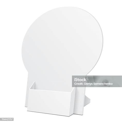 Pos 흰색 배경에 고립 광고 전단지 전단지 또는 제품에 대 한 포이 골 판지 빈 빈 쇼 상자 홀더 디자인을 위한 준비 제품 광고 벡터 Eps10 0명에 대한 스톡 벡터