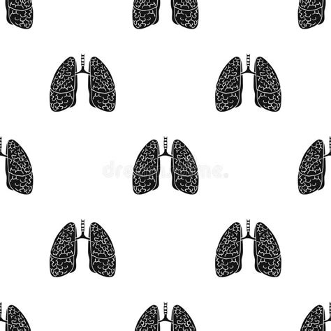 Human Lungs Icon In Black Style Isolated On White Background Human