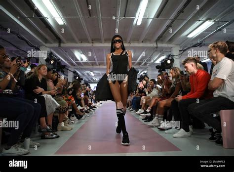 Model Winnie Harlow Wears A Creation By Designer Hailey Baldwin For