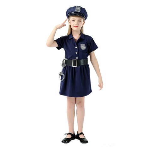 소녀를 위한 귀여운 경찰관 의상 코스프레 할로윈 의상 어린이 카니발 파티 드레스소녀 의상 Aliexpress