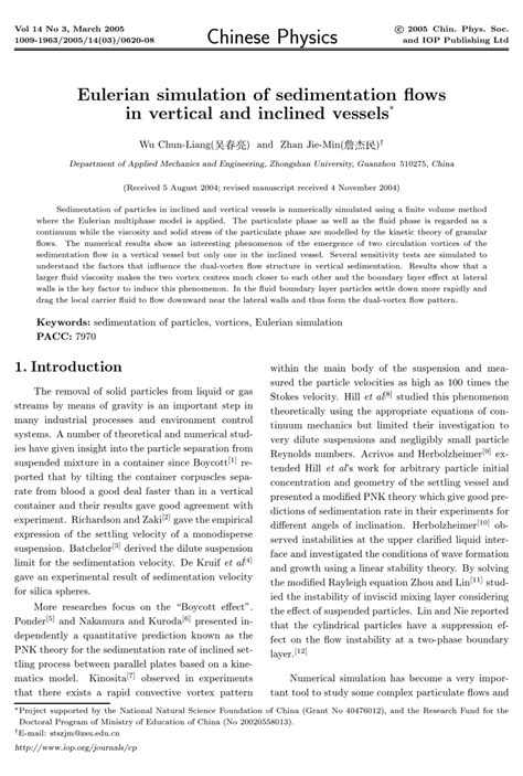 Pdf Eulerian Simulation Of Sedimentation Flows In Vertical And Inclined Vessels