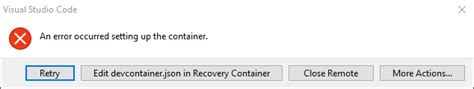 An Error Occurred Setting Up The Container · Issue 2 · Prenone