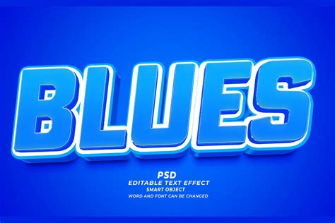 Psd 3d Blues Editable Text Effect Graphic By Truevector · Creative Fabrica