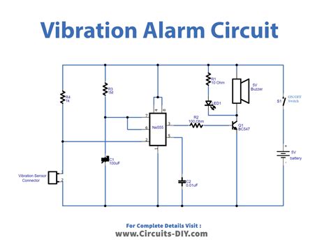 Vibration Alarm Circuit Using IC555