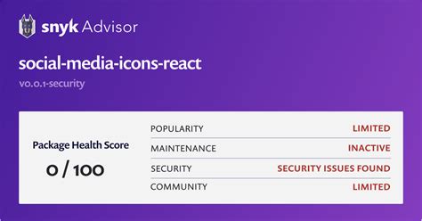 Social Media Icons React Npm Package Snyk