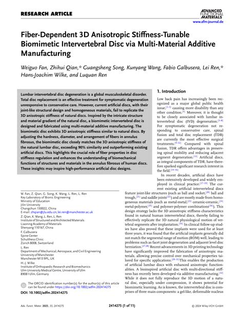 Fiber‐dependent 3d Anisotropic Stiffness‐tunable Biomimetic