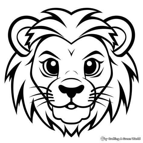 Lion Face Coloring Pages