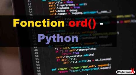 Fonction Ord Python Waytolearnx
