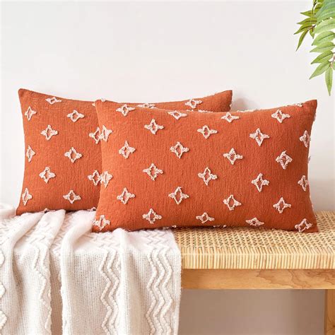 Emema Fall Burnt Orange Decorative Throw Pillow Covers