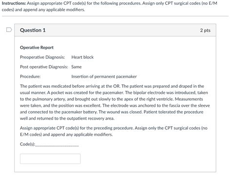 Solved Nstructions Assign Appropriate Cpt Code S For The