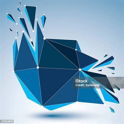 3 D 벡터 저해상 폴리 오브젝트입니다 연결된 운항선 로우 폴리곤 모델링에 대한 스톡 벡터 아트 및 기타 이미지 로우 폴리곤 모델링 폭발 3차원 형태 Istock