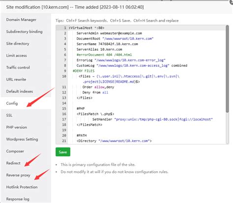 website redirect not working as expected aapanel free hosting
