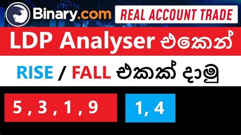 Binary Trade Risefall Ldp Analyzer මෙන්න තවත් සුපිරිම ස්ට්‍රැට්ජි එකක් Youtube
